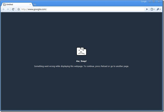 Google Chrome Error - Ah, Snap! Something went wrong while displaying ...